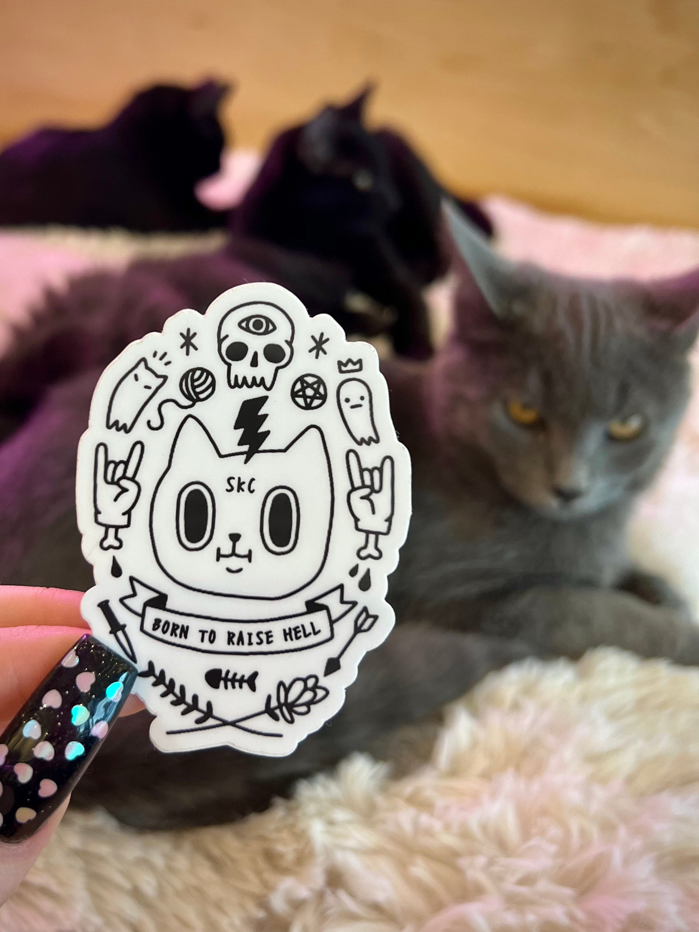 Raise Hell Sticker | Kitty Cantina LLC